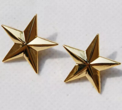 WW2 Pair US Army One Star Brigadier General Rank Insignia Badges Gold ...