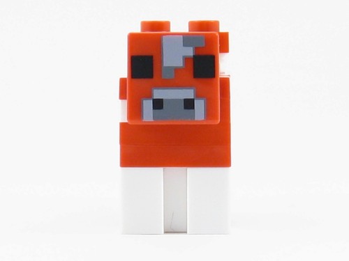 LEGO Minecraft Red White Cow Mooshroom Minifigure Farm Animal Mini Fig ...