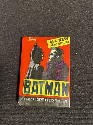 1989 Topps Batman Cards, 1 Sealed Batman Wax PACK (2nd Series) From Box ...