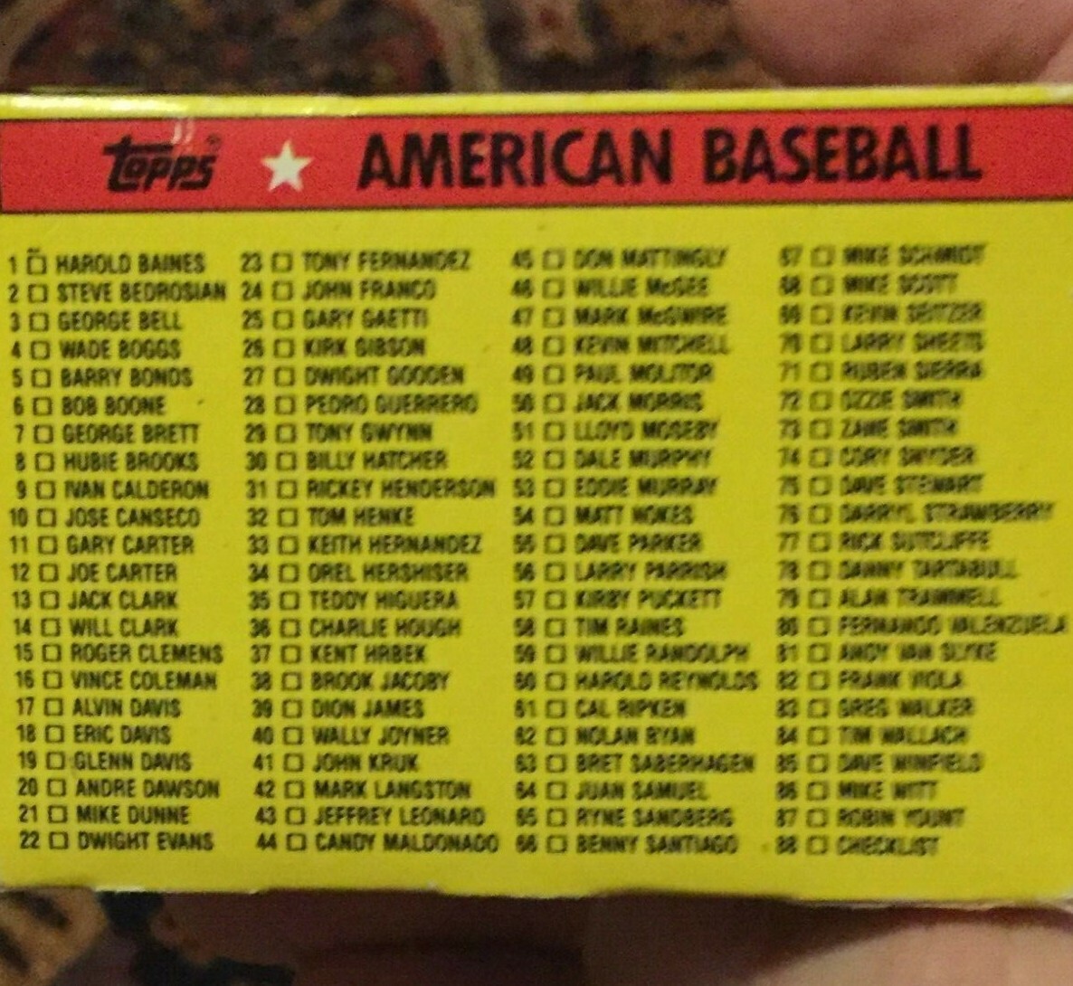 1988 TOPPS MINI AMERICAN BASEBALL PICTURE CARDS COLLECTOR'S BOX | eBay