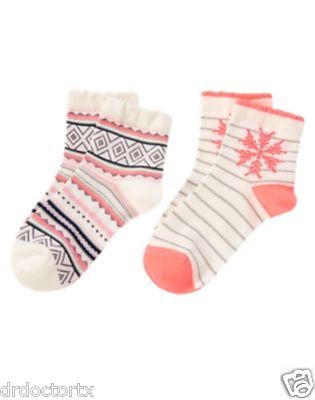 NWT GYMBOREE SNOWFLAKE SOCK POLAR PINK COLLECTION Pink/Navy/White Sz: M ...
