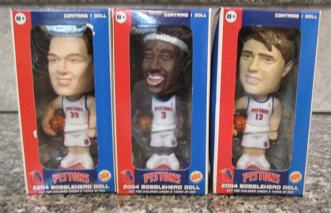 RARE NIB 2004 DETROIT PISTONS LOT OF 6 BURGER KING BOBBLE HEADS BILLUPS ...