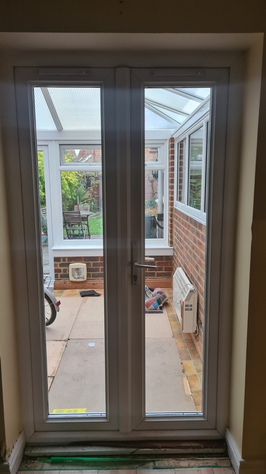White c.1100mm Wide Anglian UPVC French Patio Double Glazed Doors | eBay UK