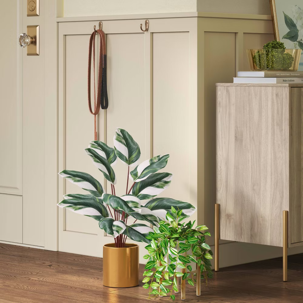 Luxe Maranta Leaf in Gold Pot - Threshold | eBay