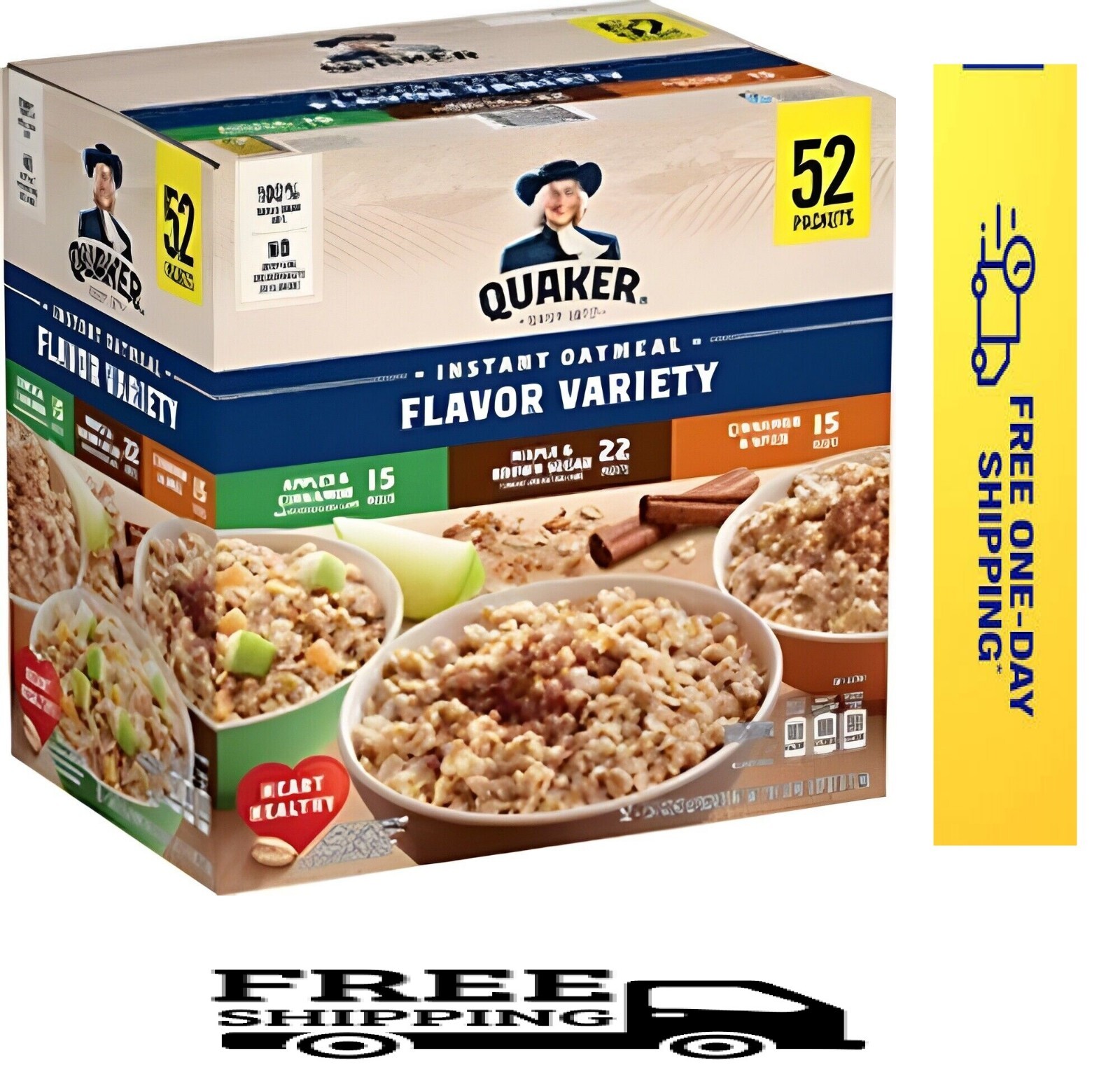 Quaker Instant Oatmeal Variety Pack, 78.8 oz., 52 pk. FRESH FREE ...