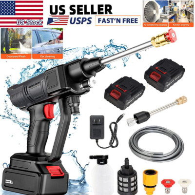 Electric Cordless High Pressure Washer Portable Power Cleaner Kit With ...