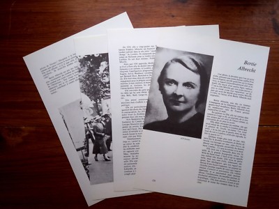 BERTIE ALBRECHT femme resistance woman Document photo clipping | eBay