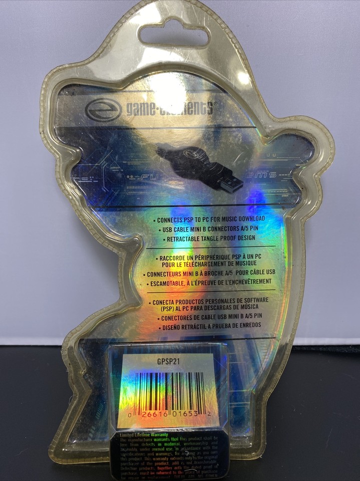 Game Elements Sony PSP Psp Retracta USB Cable mini B connectors A/5 pin ...