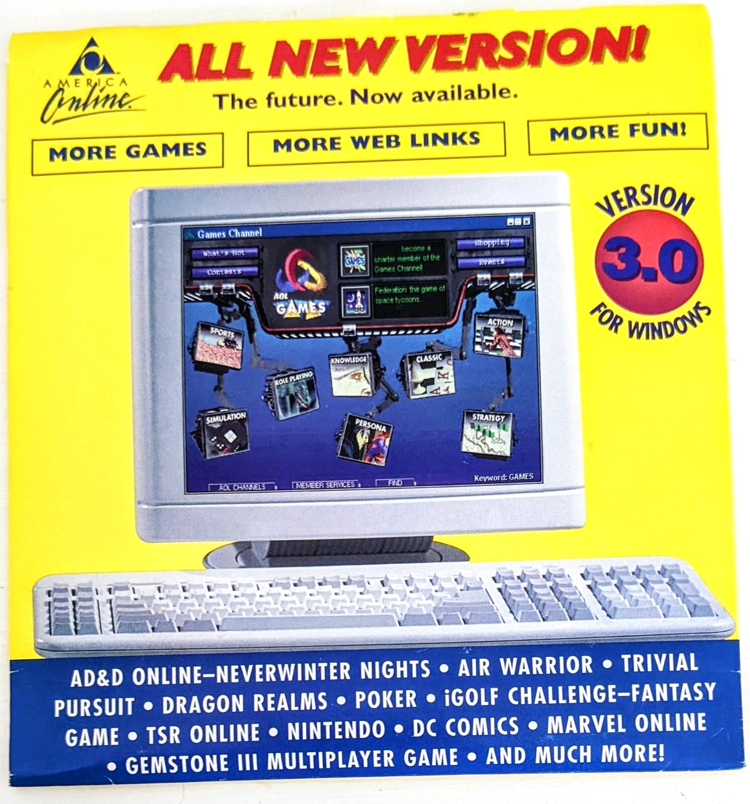 DESKTOP ICONS America Online Collectible / Install Disc, Vintage AOL 3. ...