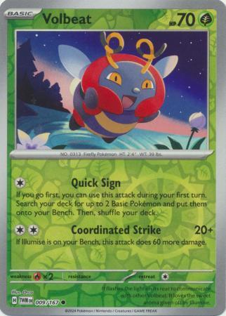 Volbeat 9/167 Reverse Holo | Twilight Masquerade | Pokemon Card | eBay