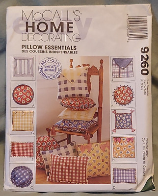 Vintage McCall's 9260 Sewing Pattern Home Decorating Pillows New Uncut ...