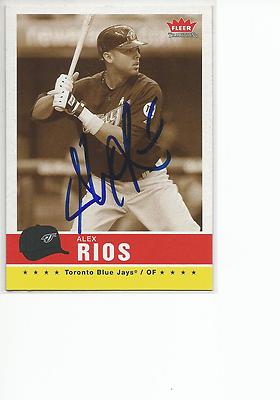 ALEX RIOS Autographed Signed 2006 Fleer Tradition card Toronto Blue ...