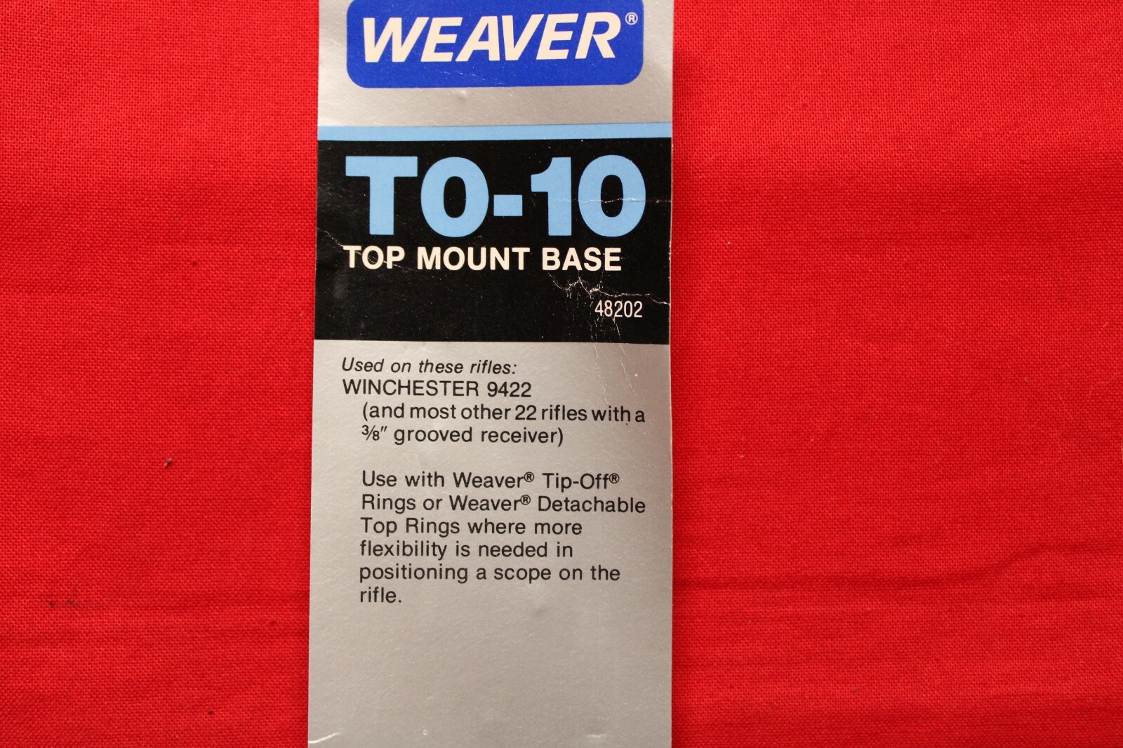 Weaver .22 Tip-Off Adaptor Base WEAVER TO-10 WEAVER 48202 WINCJHESTER ...