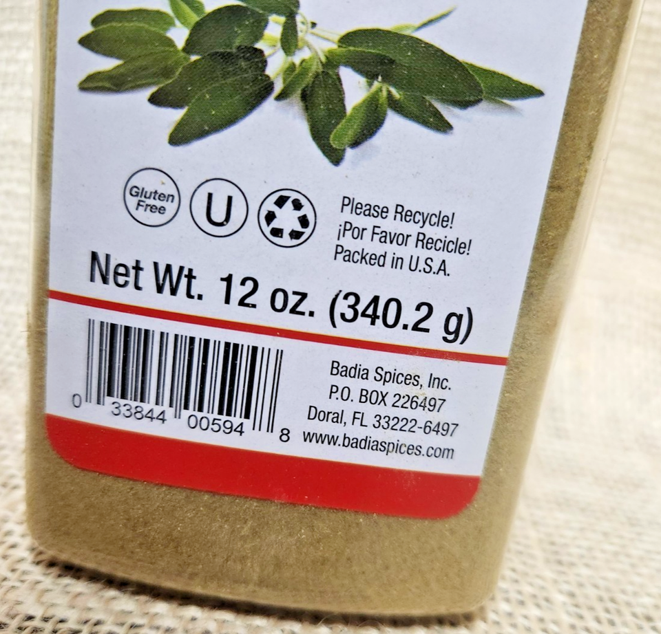 Badia Ground Sage Seasoning, 12 Ounce Bottle, exp. 11/2029 | eBay