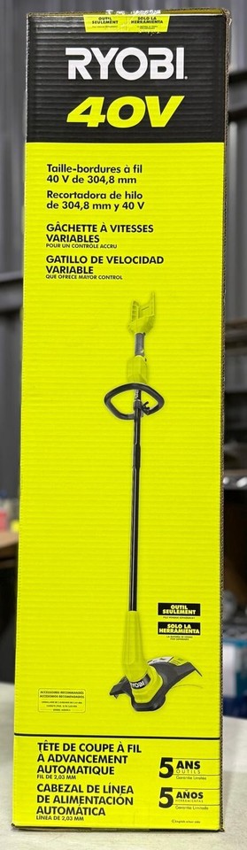 Brand New Ryobi Ry402013BTL 40V 12" Cordless Battery String Trimmer ...