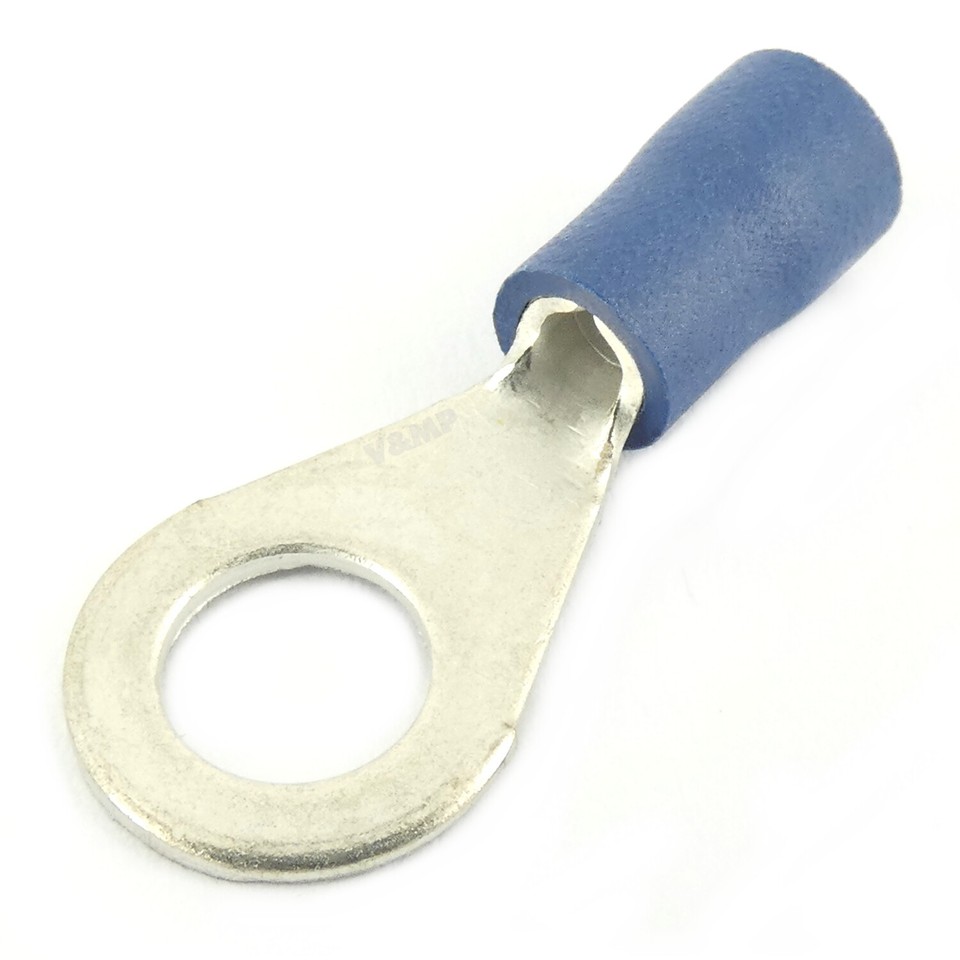 Insulated Ring Crimp Terminals Electrical Cable Connector Red Blue ...
