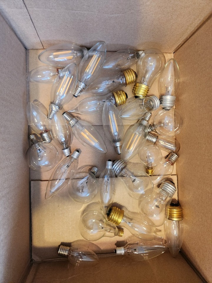 Lot of Indoor Light Bulbs 30 Total Used Great Shape Mixed Random ...