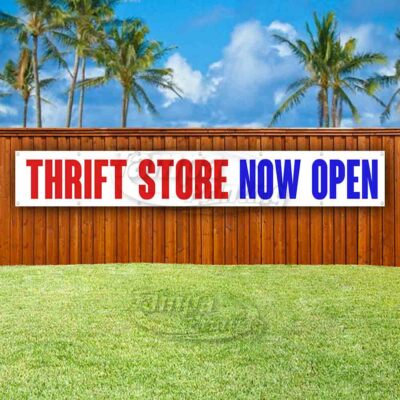 THRIFT STORE NOW OPEN Advertising Vinyl Banner Flag Sign LARGE HUGE XXL ...