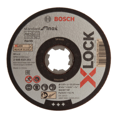 Bosch x-LOCK Inox Quick Change Cutting Discs 115mm x 1mm 10 Pack 2608619266 | eBay