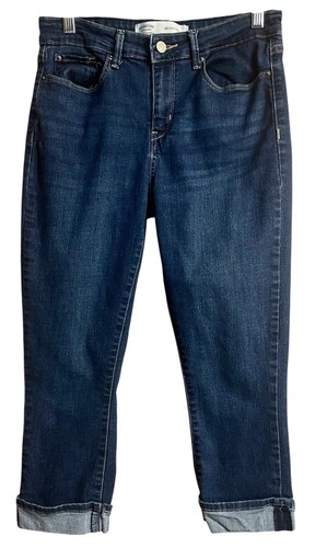 Levi Strauss Signature Mid Rise Capri Jeans Sz 8 Waist 29 Dark Wash ...