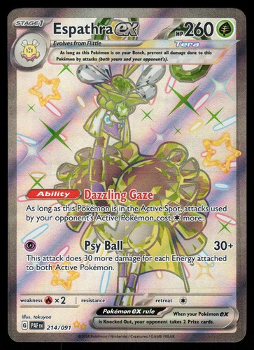 Espathra ex 214/091 Ultra Rare Pokemon Paldean Fates NM | eBay
