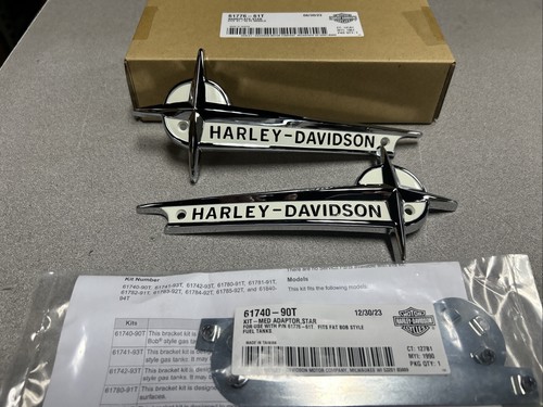 Harley- Davidson OEM 61776-61T 1961-1962 FL GAS TANK NAMEPLATES WITH ...
