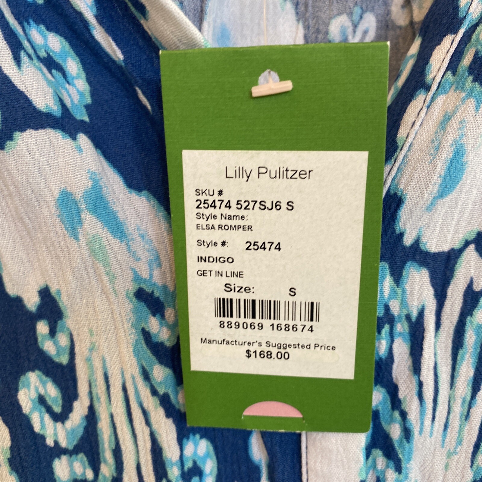 Lilly Pulitzer Get in Line octopus batik print gauze Elsa Romper M NWT ...
