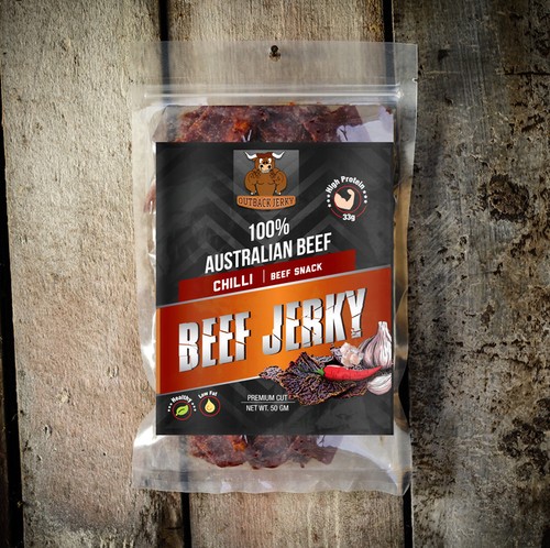 BEEF JERKY 50G CHILLI AUSTRALIAN OUTBACK PREMIUM BEEF JERKY FACTORY ...