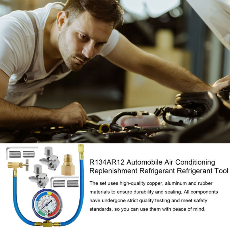 R134A Refrigerator Freon Recharge Hose Kit, R134A AC R134a Self-Sealing ...