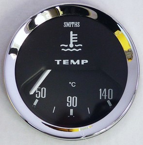 Smiths Classic Car Water Temperature Gauge + Chrome Bezel & Black Face ...