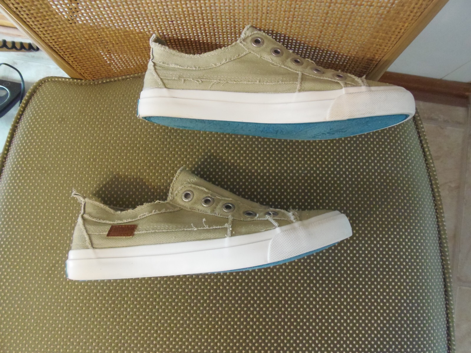 Blowfish Malibu Distressed Greenish Khaki Color Canvas Shoes | eBay