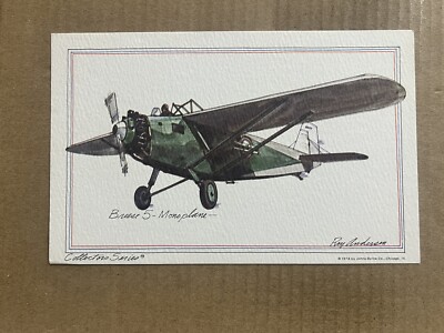 Postcard Breese 5 Monoplane Plane Artist Roy Andersen Drawing Art | eBay