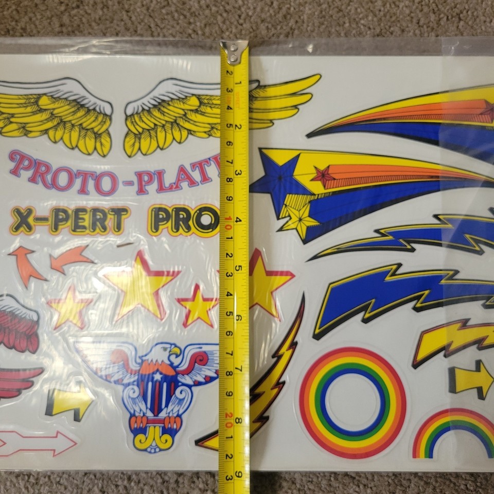 old school NOS Protoplate proto number plate decal sticker sheet bmx ...