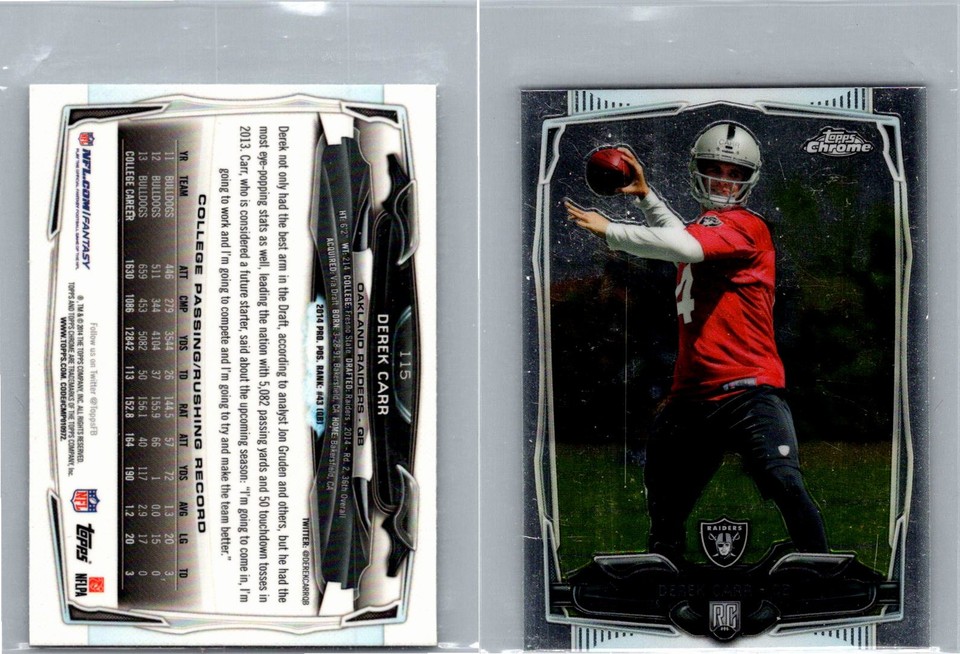 2014 Topps Chrome Mini Derek Carr Rookie #115 | eBay
