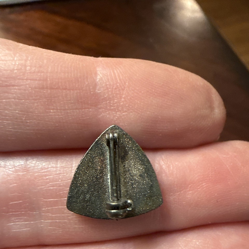 Vintage Blue Triangle With Pie Symbol & Red Arrow Lapel Hat Pin | eBay