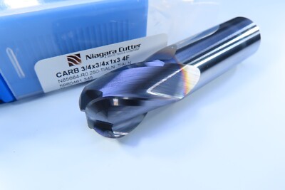 NEW 3/4" NIAGARA SOLID CARBIDE 4 FLUTE ENDMILL MACHINIST LATHE MILLING ...