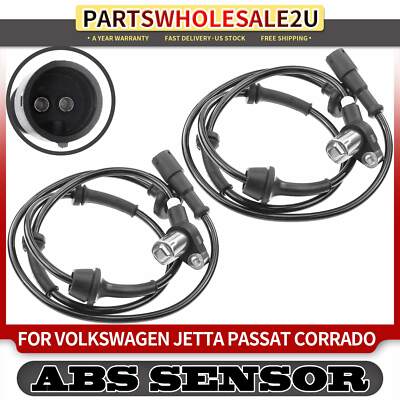 2x Front ABS Wheel Speed Sensors for VW Jetta 89-92 Passat 91-94 ...