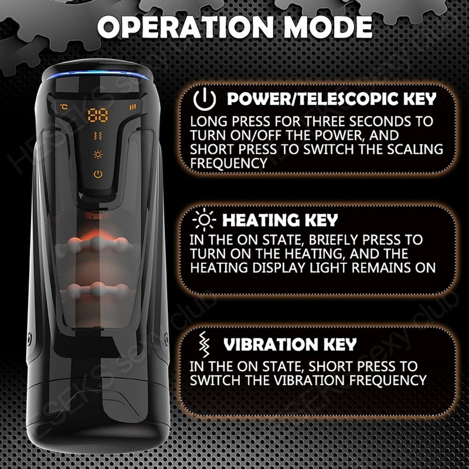 Male Masturbaters Automatic Sucking Telescopic Cup Oral Men Sex Toy ...