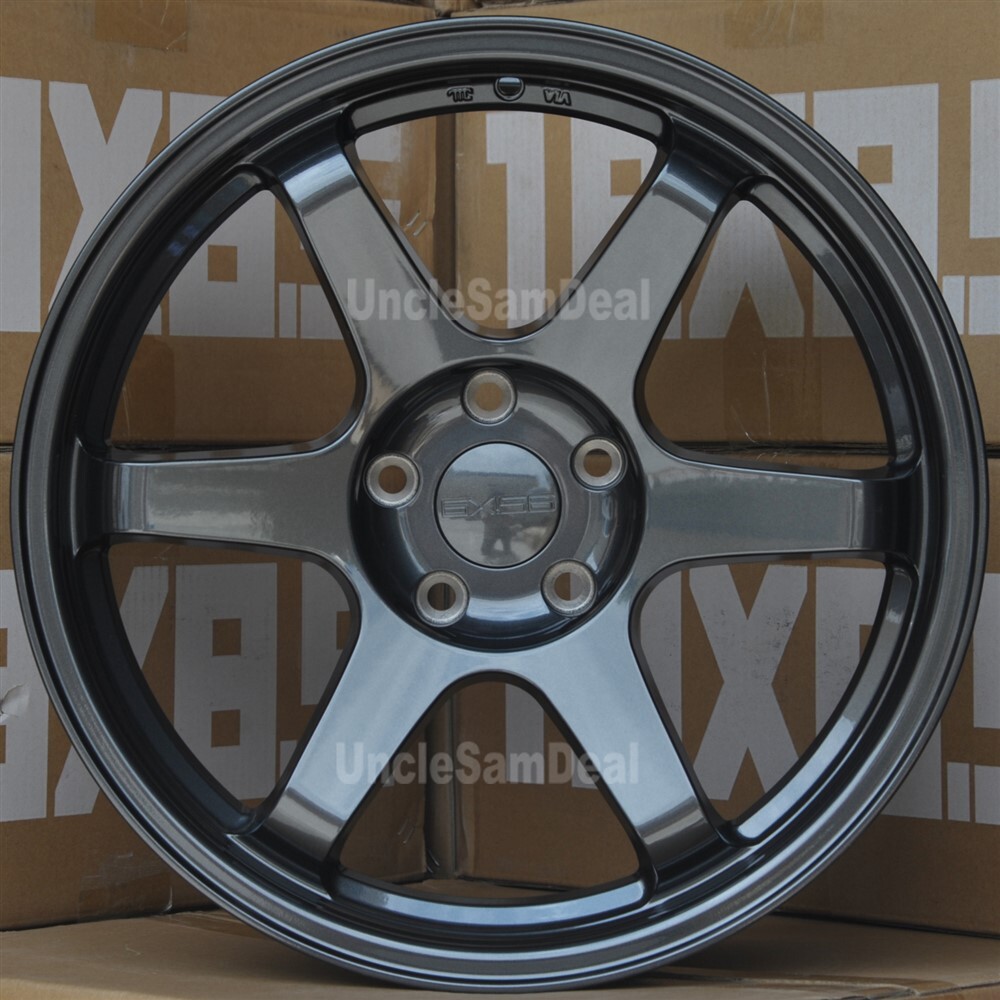 18" 18x8.5 5x114.3 +35 9SIX9 SIX-1 CARBON GRAY TE 6 SPOKES SPORT WHEELS ...