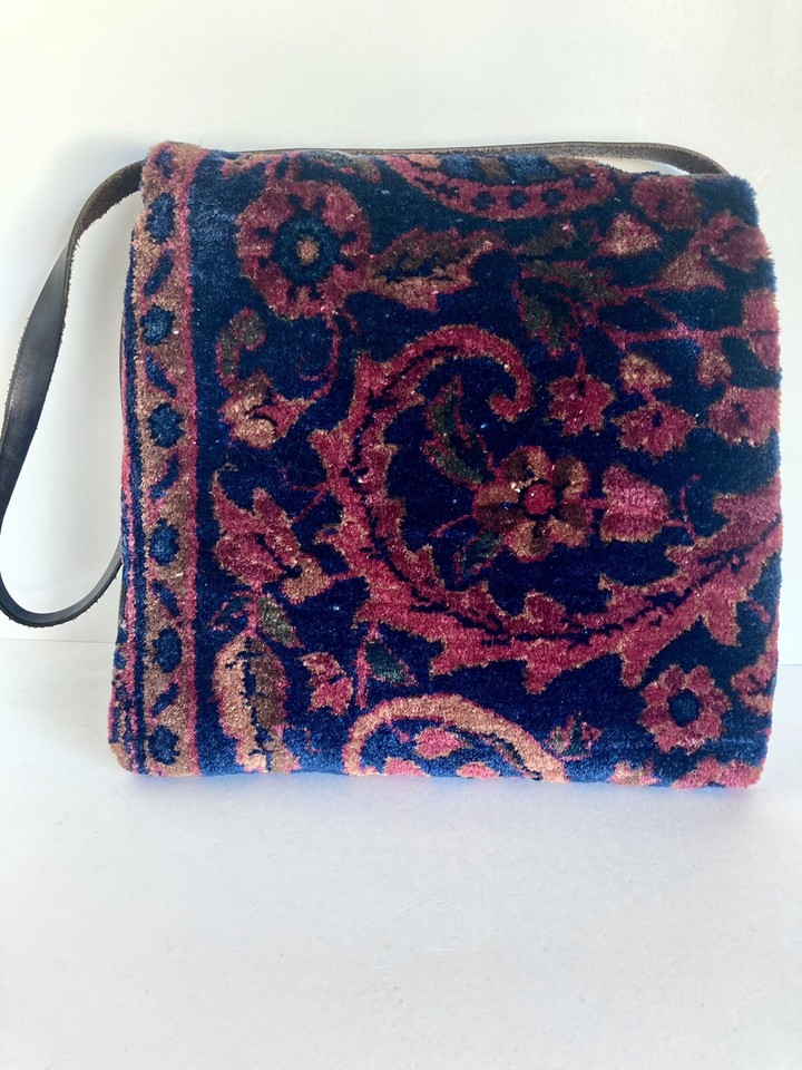 Vintage Bag Carpet Bag Purse 1970s The Berkeley Bag Blue Pink Floral ...