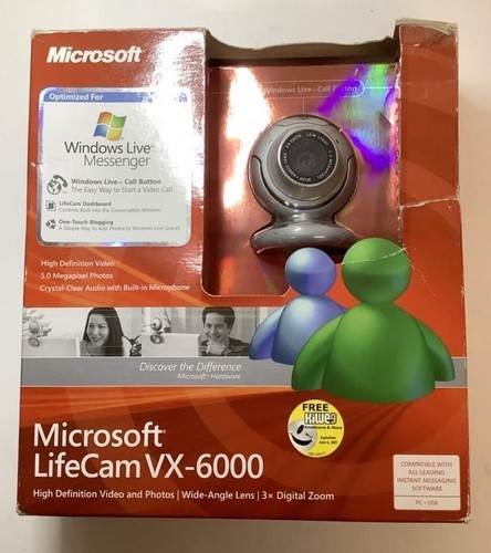 Microsoft LifeCam Model VX-6000 HD 3x Digital Zoom Webcam laptop desktop | eBay