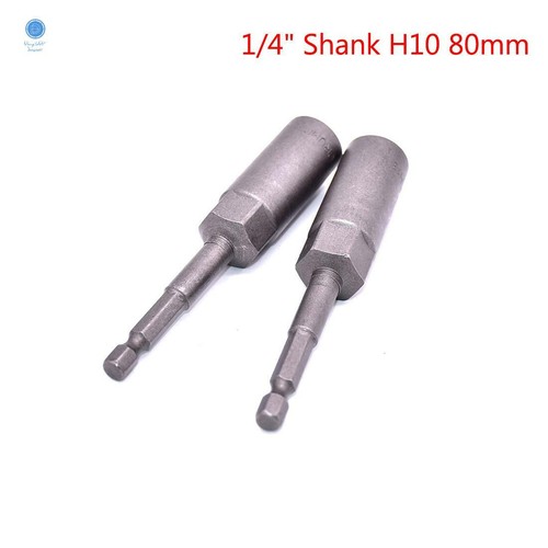 1X 1/4" Shank H10 80mm Long Hex Socket Impact Nut Setter Driver Bit ...