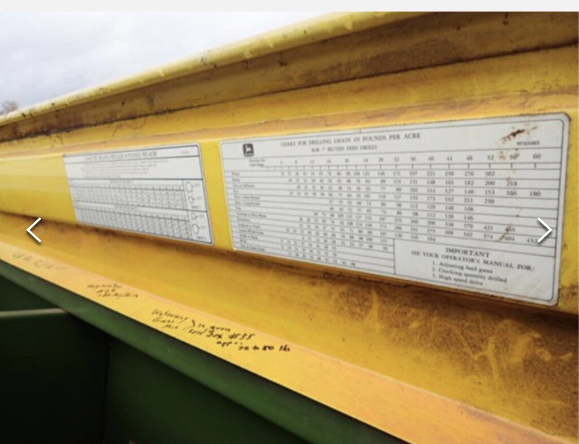 John Deere 8350 13 Foot Grain Drill Double Disk Small Seed Box | eBay