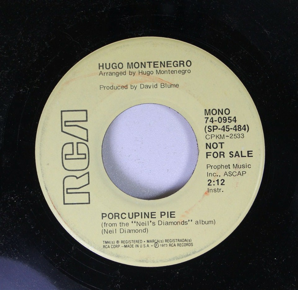 Pop Promo 45 Hugo Montenegro Porcupine Pie / Porcupine Pie on RCA | eBay