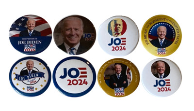 Joe Biden 2024 buttons - Re-elect Joe Biden for President - Set of 8 ...