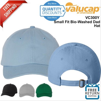 Valucap Women Small Fit Bio-Washed Dad Hat VC300Y Six-Panel, Low ...