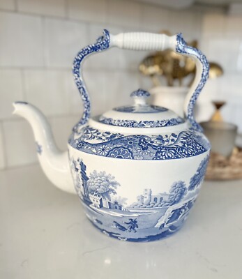 Spode Blue Italian Large Kettle Teapot | eBay