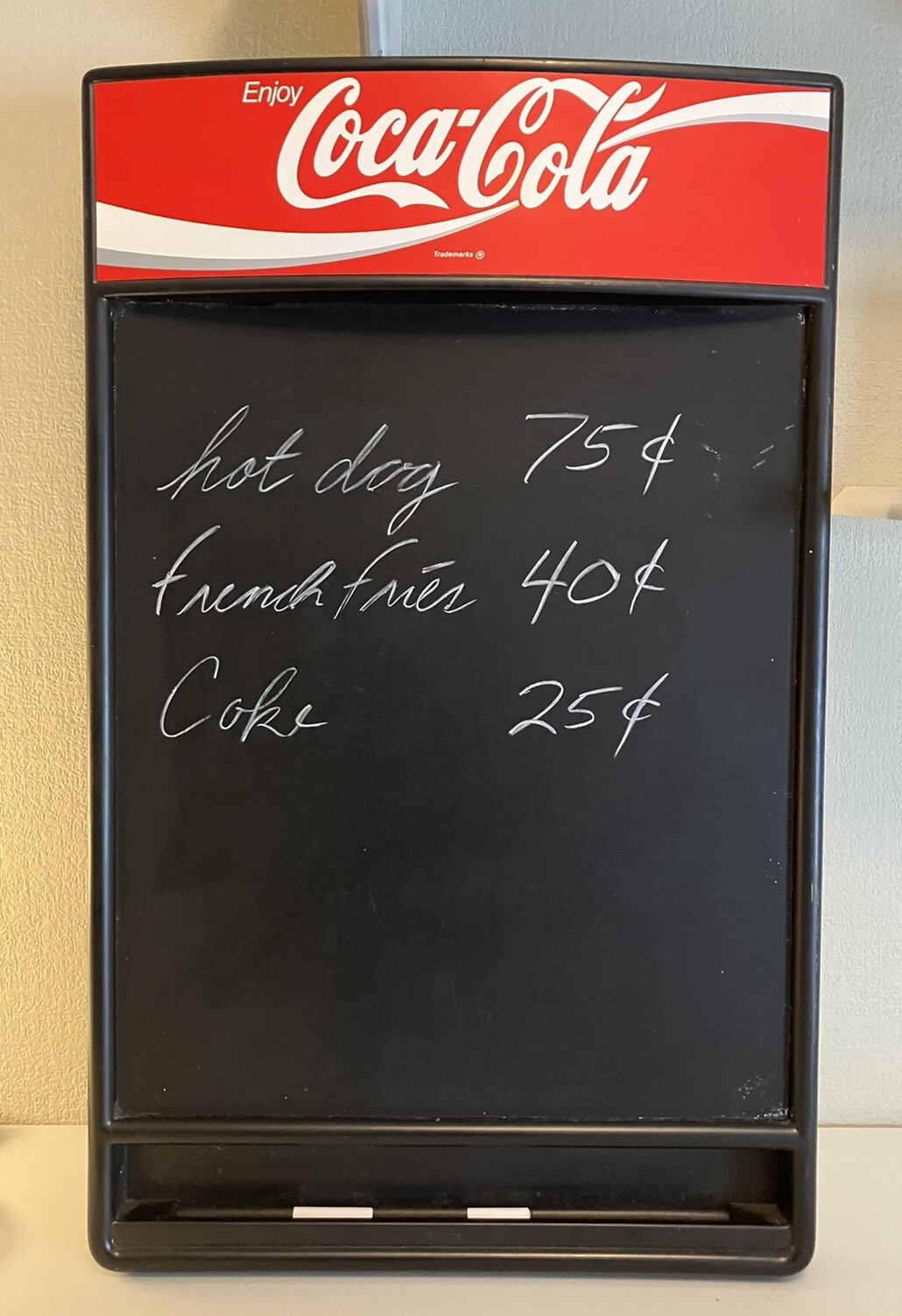 Vintage 26” x 16” Coca-Cola Advertising Menu Blackboard With Chalk Tray ...