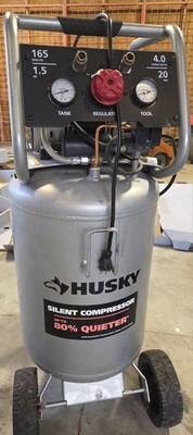 Husky 20 Gal. 165 PSI Vertical Electric Quiet Air Compressor ...