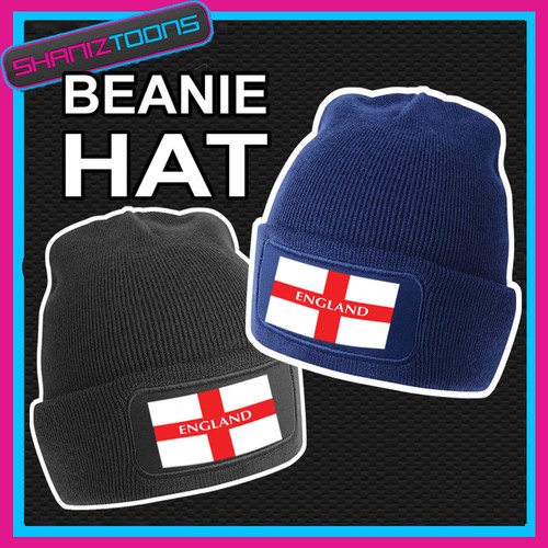 BEANIE HAT ENGLAND ENGLISH ST GEORGES FLAG EMBLEM DESIGN | eBay